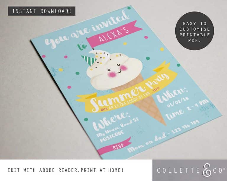 Ice cream Party printables FULL Pack Editable | Collette & Co®
