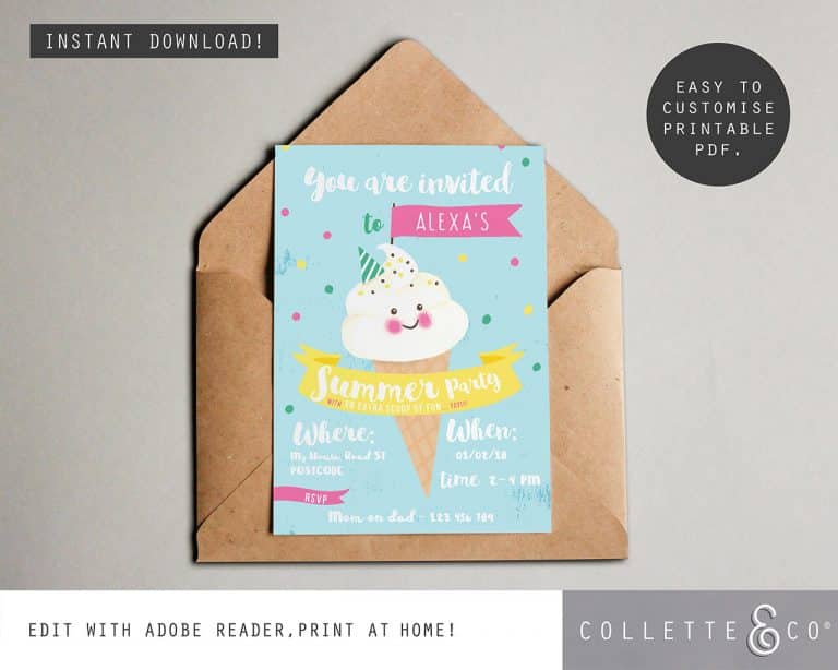 Ice cream Party printables FULL Pack Editable | Collette & Co®