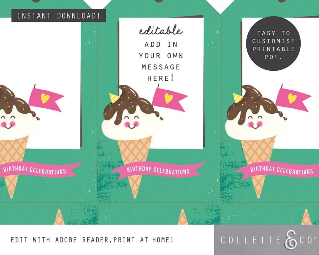 Ice cream Party printables FULL Pack Editable | Collette & Co®